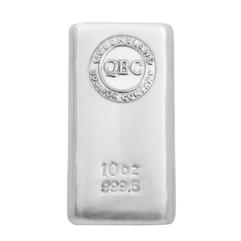10oz Silver Cast Bar | Queensland Bullion Company 1300 995 997
