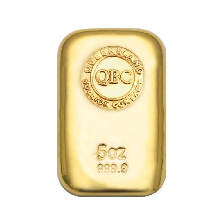 5oz Gold Cast Bar | Queensland Bullion Company | 1300 995 997